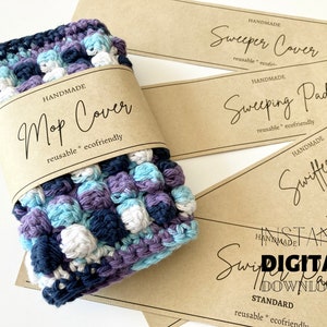 Printable Mop Cover Labels: Sweeper Pad Wraps (digital Download) - Etsy