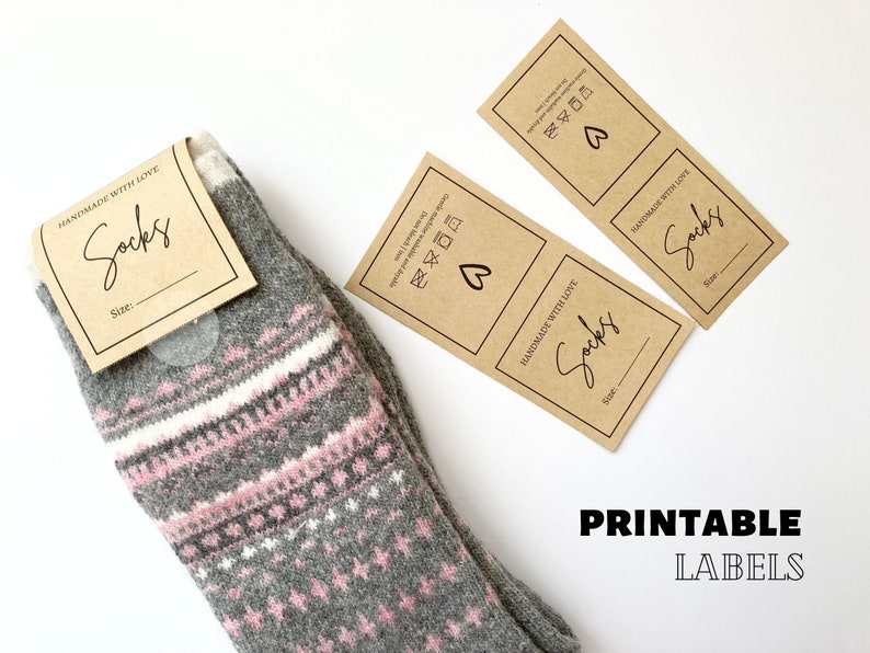 PRINTABLE Socks Wrap Labels Handmade Wrappers Crochet Knit - Etsy