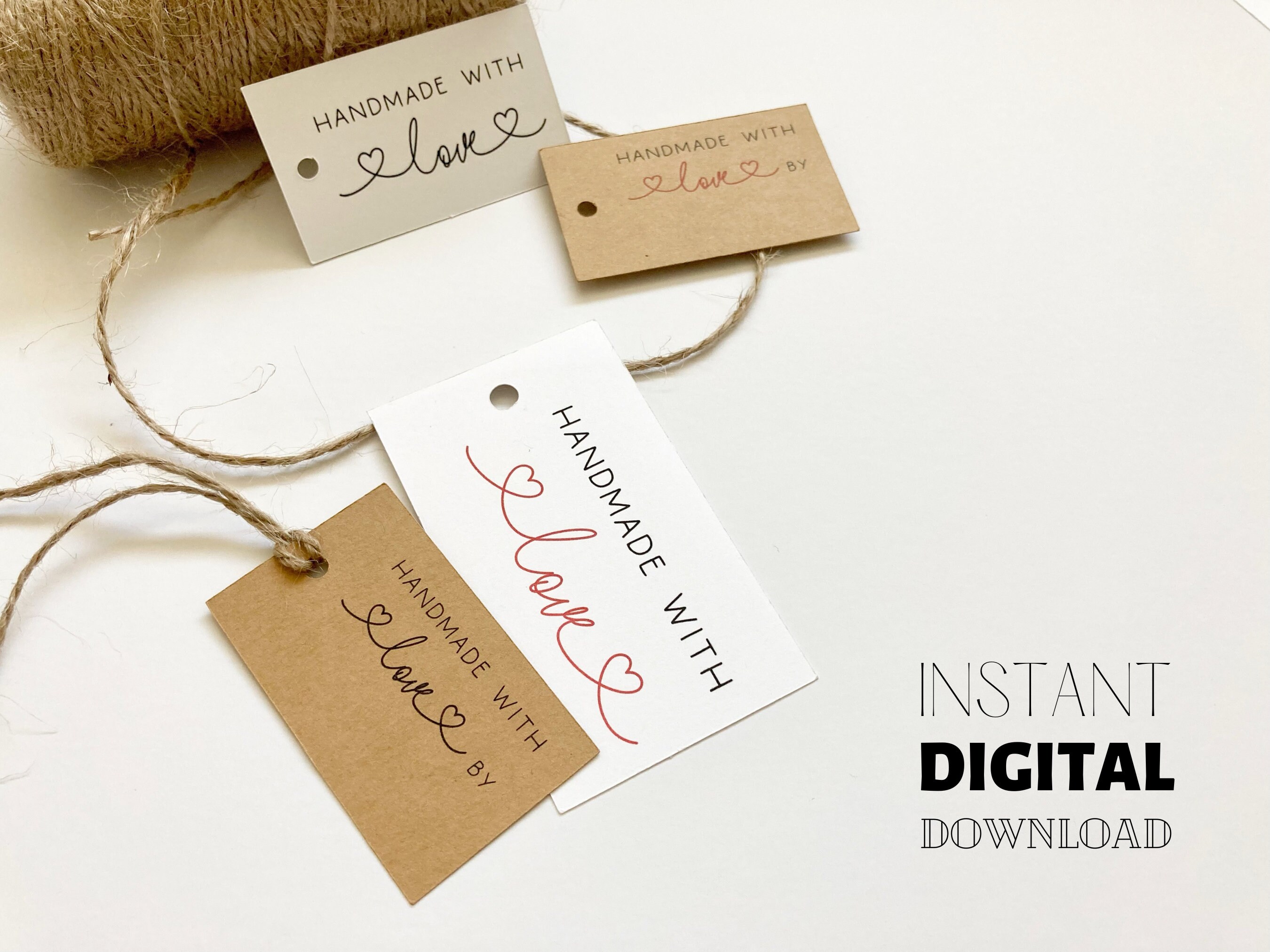 PRINTABLE Handmade With Love by Paper Tags Product & Gift - Etsy