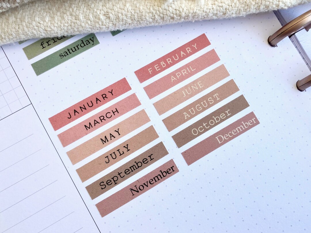 MONTHS of THE YEAR Planner Stickers Monthly Straight Headers - Etsy