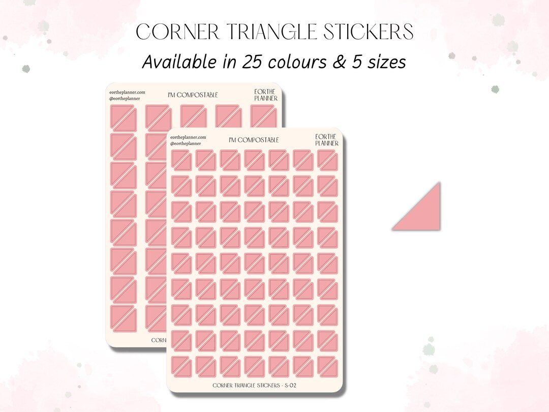 CORNER TRIANGLE Planner Stickers Sheet Minimalist & Functional Stickers ...