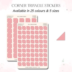 CORNER TRIANGLE Planner Stickers Sheet Minimalist & Functional Stickers ...