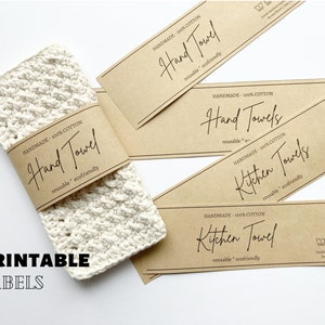 Printable Kitchen & Hand Towel Wrap Labels: Craft Fair Prep (digital ...