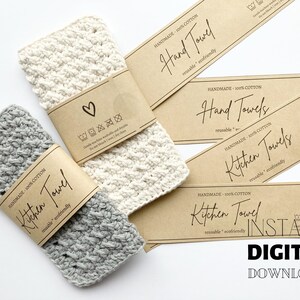 Printable Kitchen & Hand Towel Wrap Labels: Craft Fair Prep (digital ...