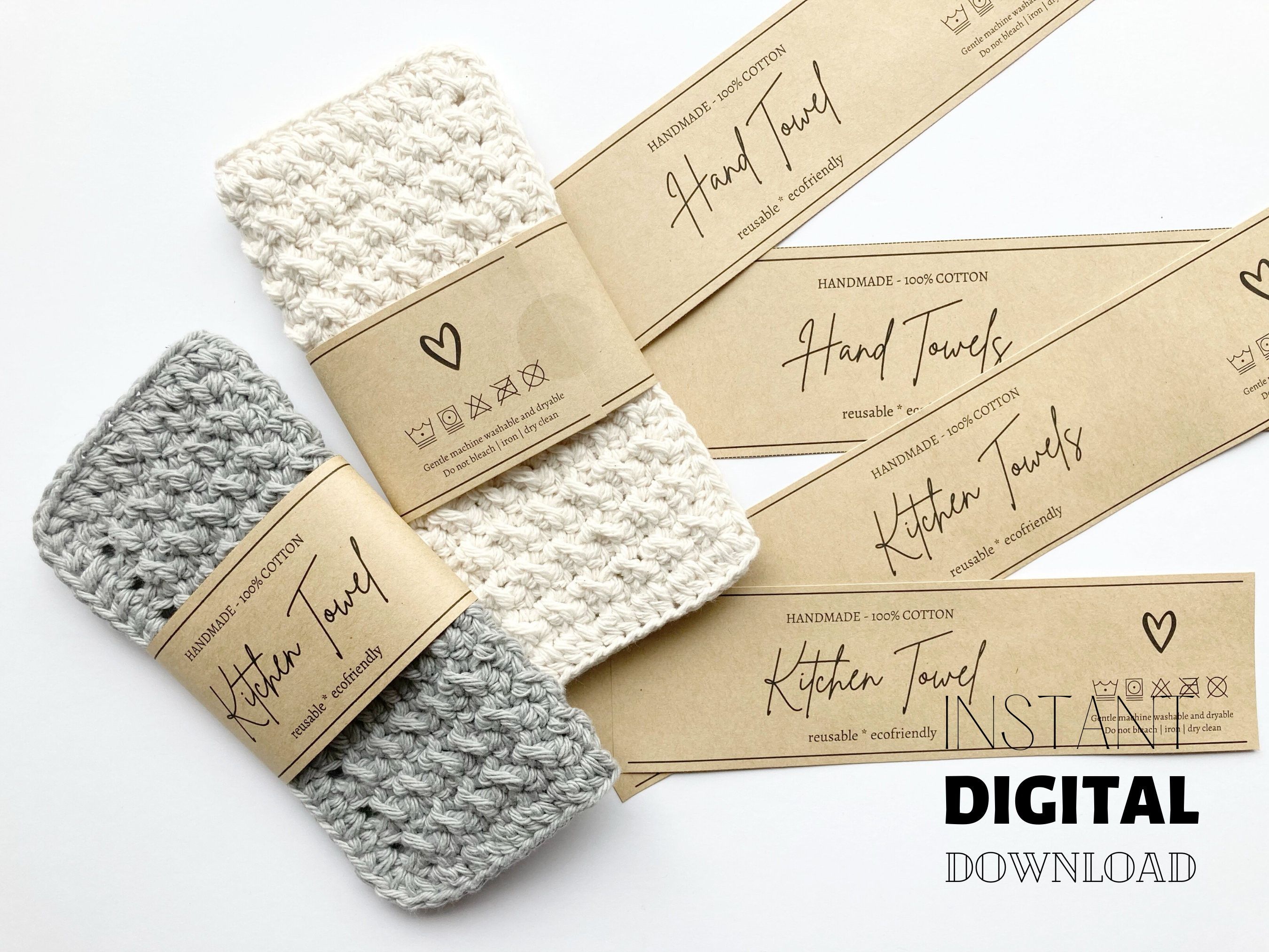 Printable Kitchen & Hand Towel Wrap Labels: Craft Fair Prep (digital ...