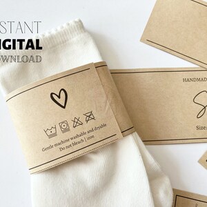 PRINTABLE Socks Wrap Labels, Handmade Wrappers, Crochet Knit Socks Tags ...