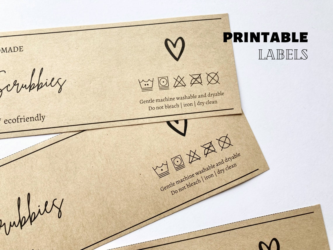 Printable Dish Scrubby Wrap Labels: Crochet Craft Fair Tags (PDF) - Etsy