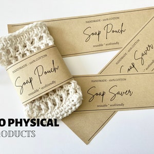 Printable Soap Saver Bag Labels: Crochet Pouch Wrappers (digital ...