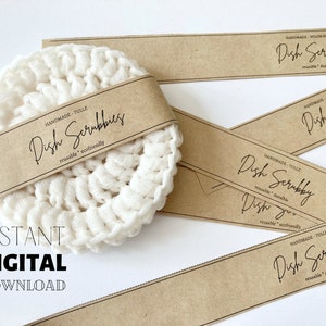 PRINTABLE Tulle Dish Scrubbies Wrap Labels Wrapping Tags for - Etsy