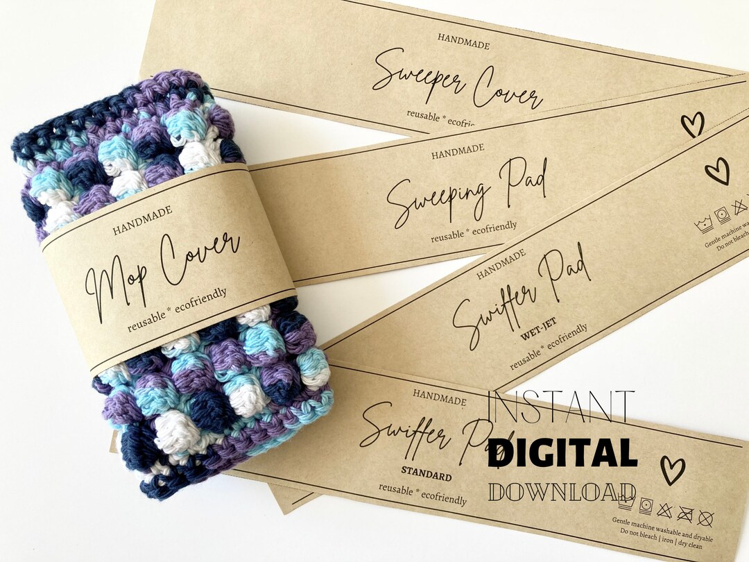 Printable Mop Cover Labels: Sweeper Pad Wraps (digital Download) - Etsy