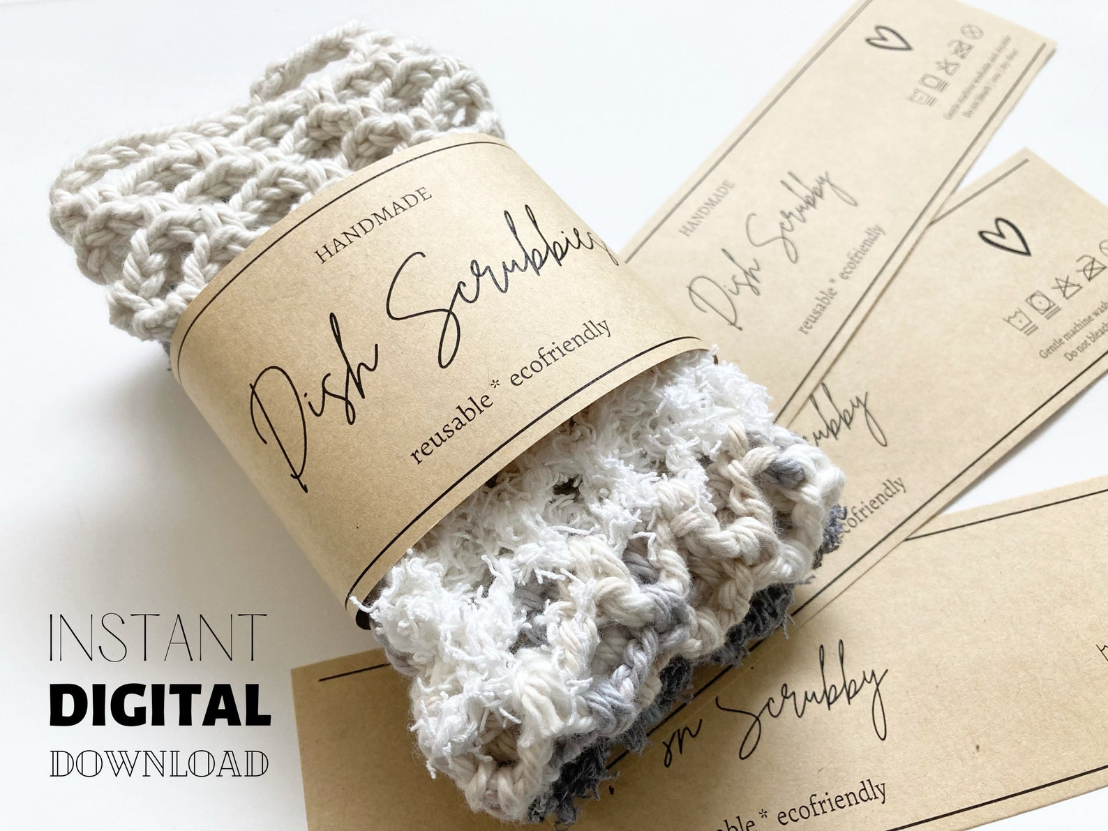 PRINTABLE Rectangle and Square Dish Scrubbies Wrap Labels - Etsy