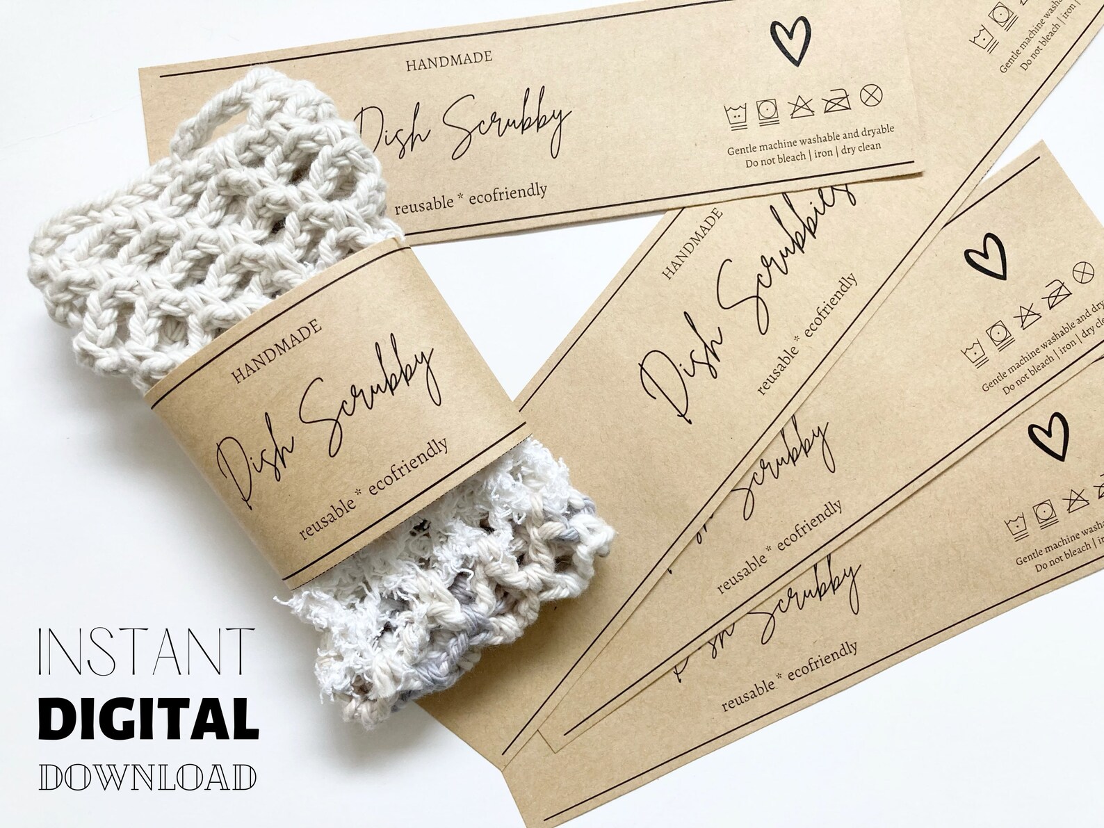 PRINTABLE Rectangle and Square Dish Scrubbies Wrap Labels - Etsy