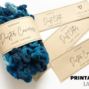 PRINTABLE Dust Cloth and Duster Cover Wrap Labels DIY Crochet - Etsy