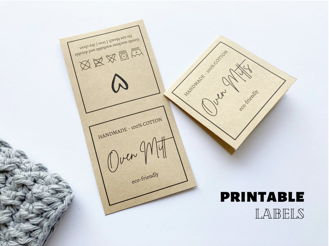 Pot Holder & Oven Mitt Wrap Labels: Crochet Knit Tags (digital Download ...