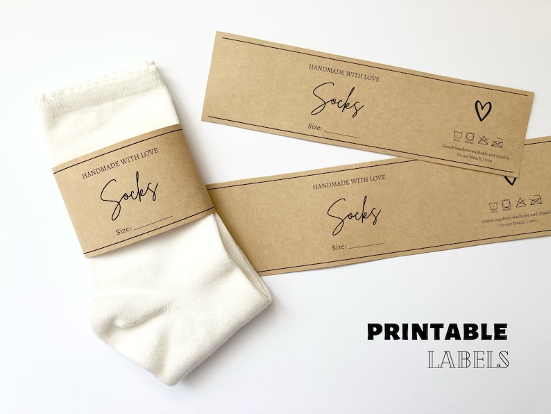 PRINTABLE Socks Wrap Labels Handmade Wrappers Crochet Knit - Etsy