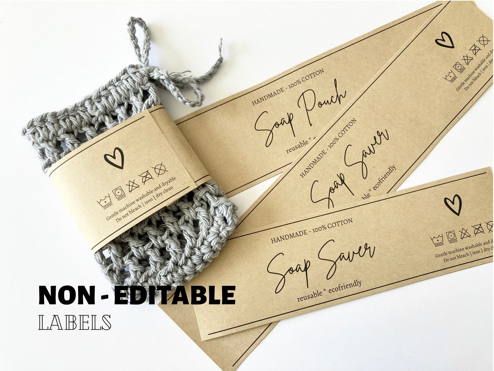 Printable Soap Saver Bag Labels: Crochet Pouch Wrappers (digital ...