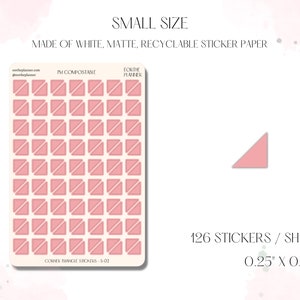 CORNER TRIANGLE Planner Stickers Sheet Minimalist & Functional Stickers ...