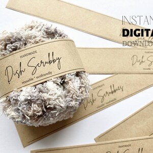 Printable Dish Scrubby Wrap Label: Rustic DIY Packaging (letter + A4 ...