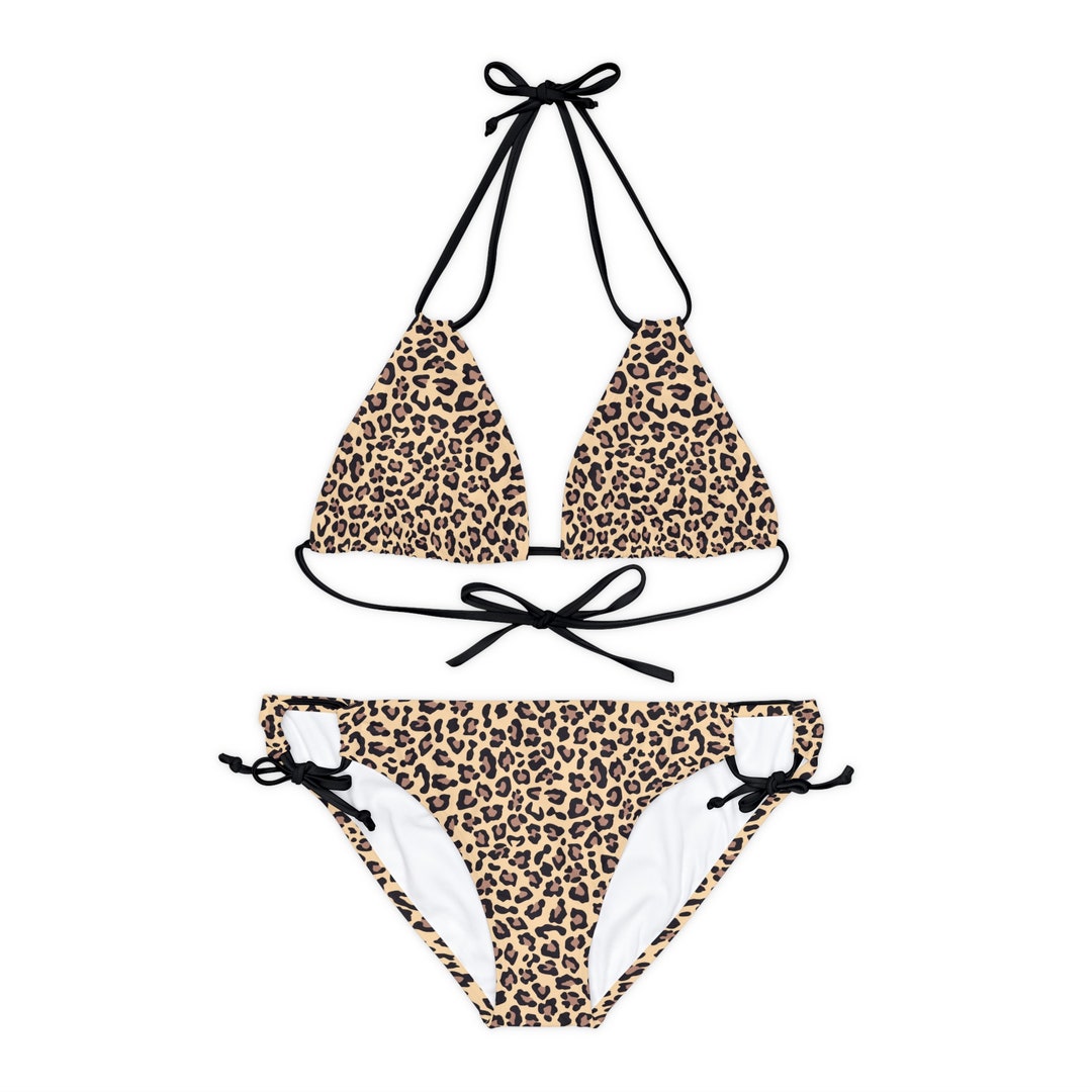 Animal Print Strappy Bikini Set Leopard Print Designer Swimming Suit ...