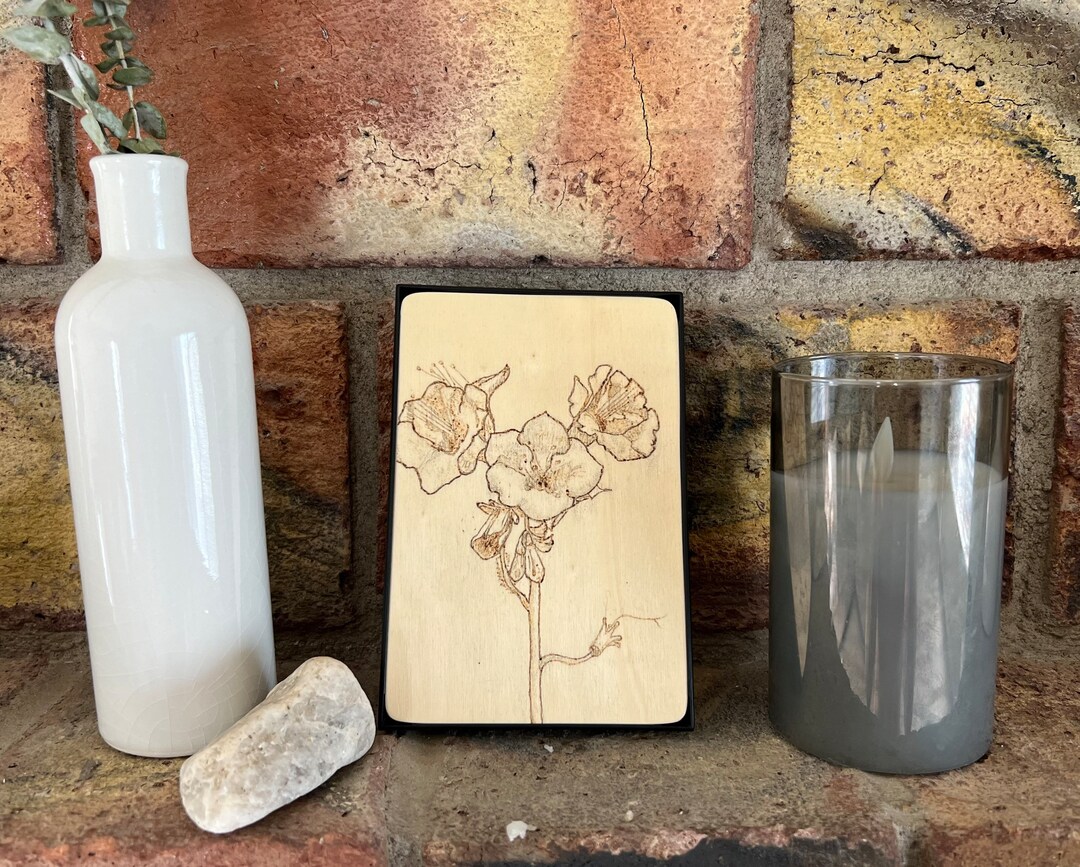 Pyrography Takes on Mojave Wildflowers - 4.25”x6” Frames Wood Burning ...