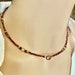 Red Ruby Gold Necklace, Tiny Gemstone Choker, Clover Necklace, Dainty ...