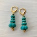 Dangle Turquoise Earrings Beaded Gemstone Earrings Blue - Etsy
