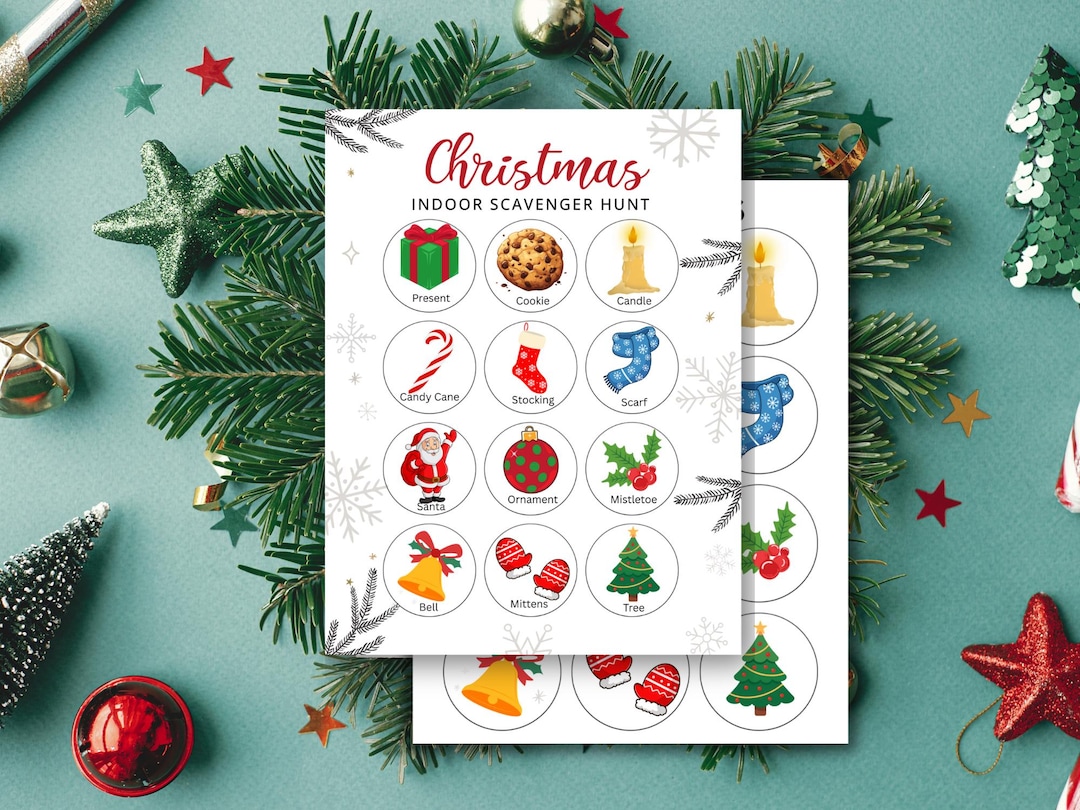 Christmas Indoor Scavenger Hunt for Kids | Toddler-friendly | Printable ...