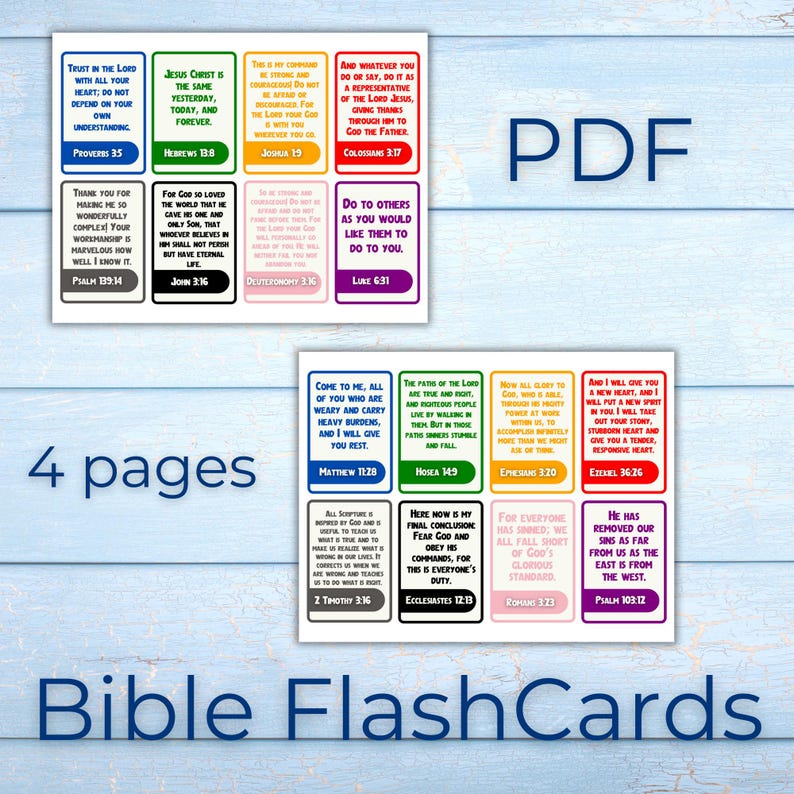 Printable Scripture Cards NLT | 32 Bible Verse Cards | Christian ...