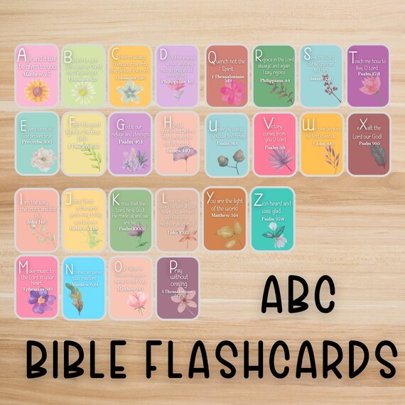 26 Printable Bible Flashcards ABC Bible Verse Cards - Etsy