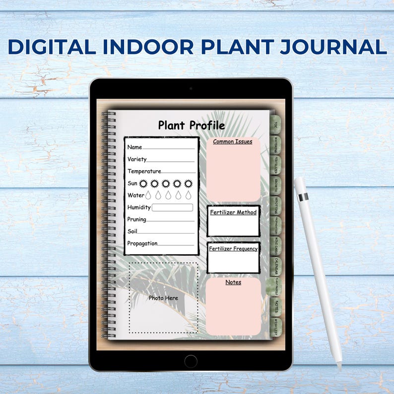 Digital House Plant Planner/ House Plant Organizer / Indoor Plant ...