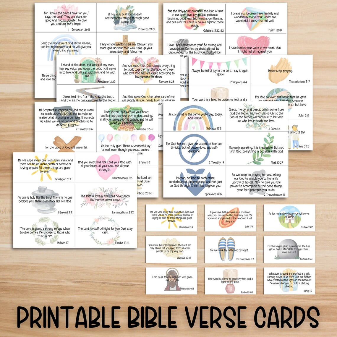 42 Printable Bible Flashcards Bible Verse Cards Printable | Etsy