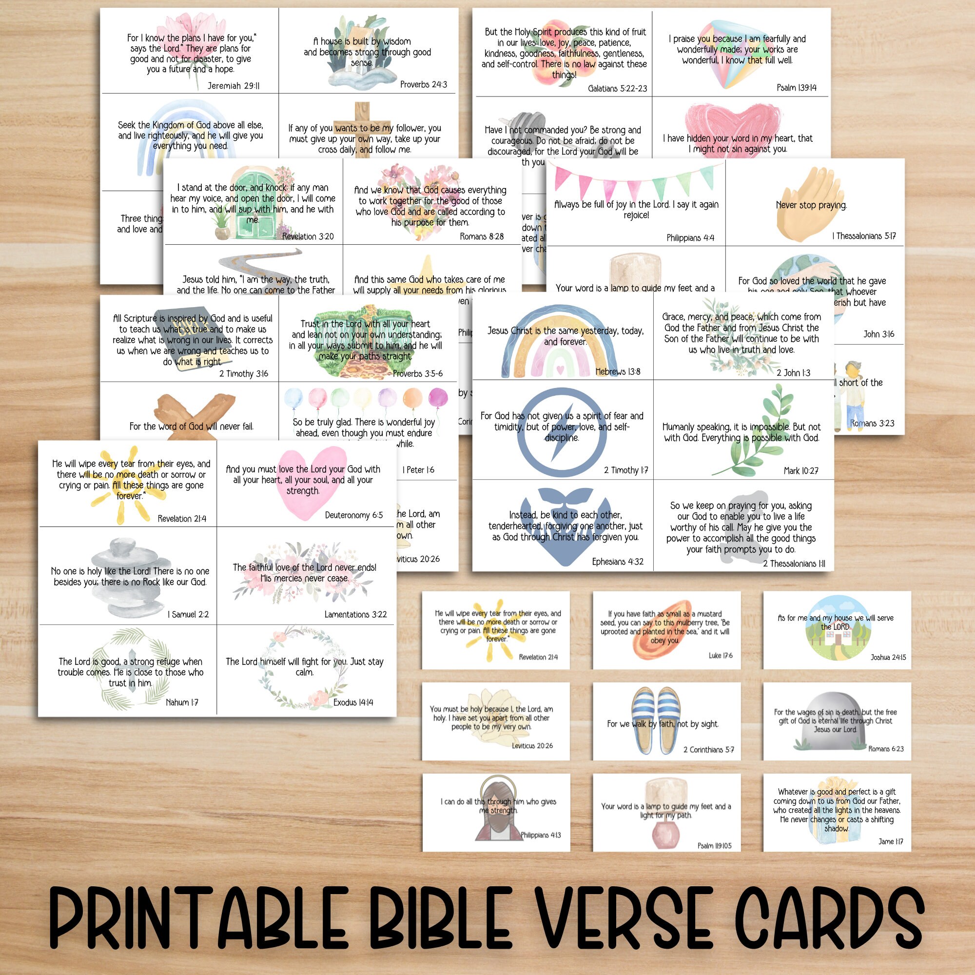 42 Printable Bible Flashcards, Bible Verse Cards, Printable Flash Cards ...