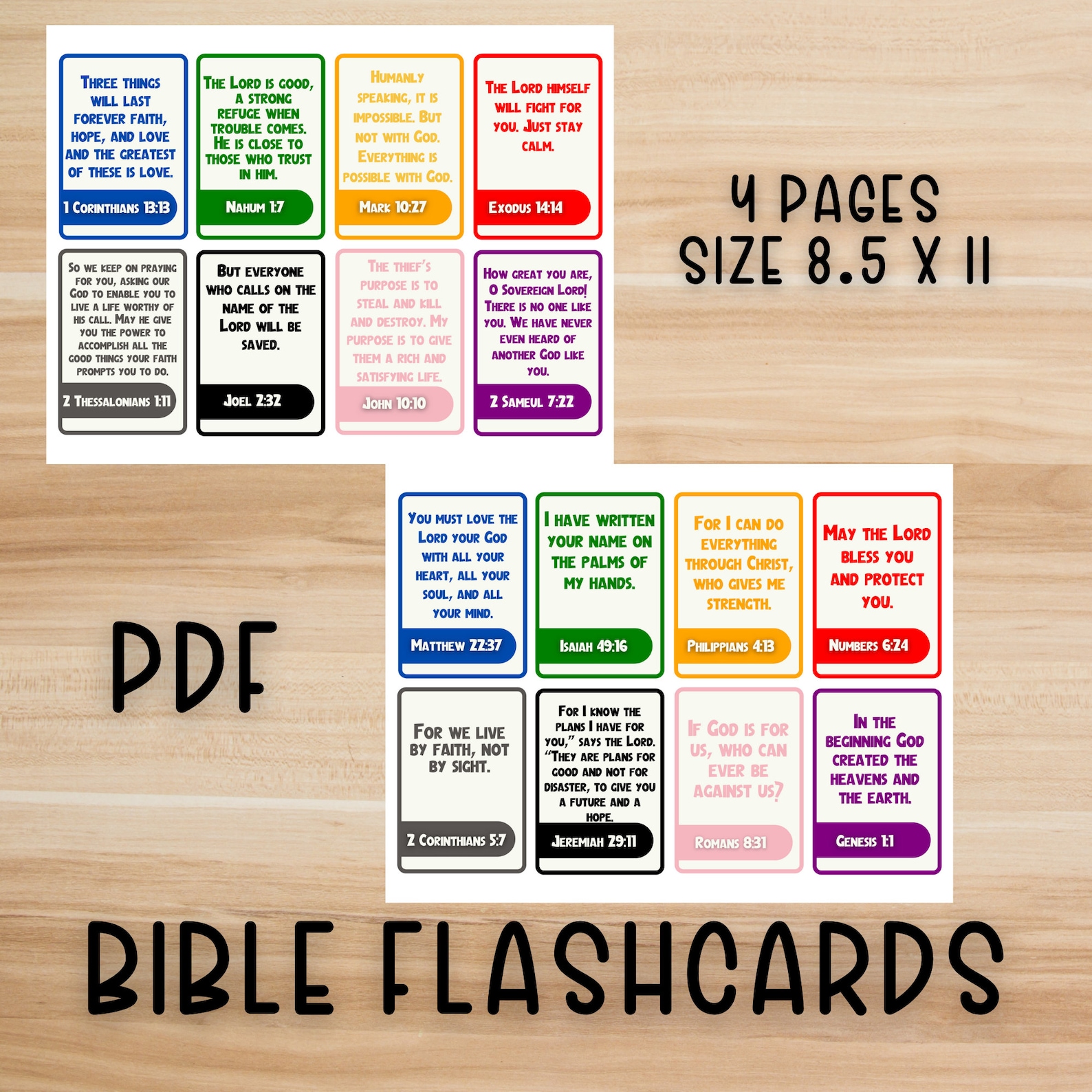 32 Printable Bible Flashcards, Bible Verse Cards, Printable Flash Cards ...