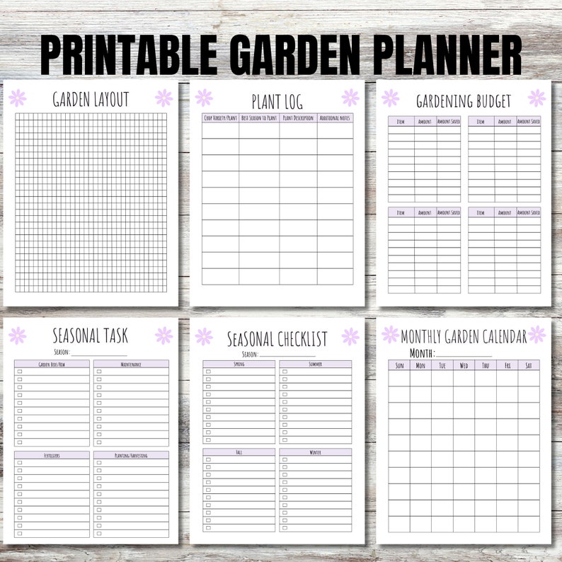 Digital Garden Planner Printable / Black and White Garden Planner ...