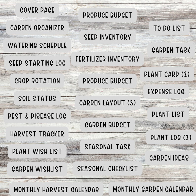 Digital Garden Planner Printable / Black and White Garden Planner ...