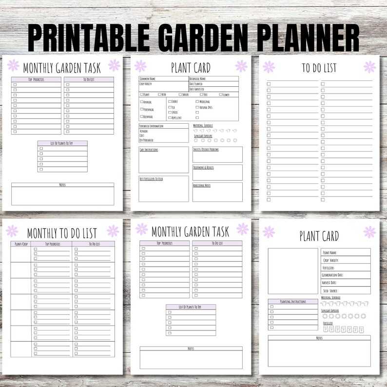 Digital Garden Planner Printable / Black and White Garden Planner ...