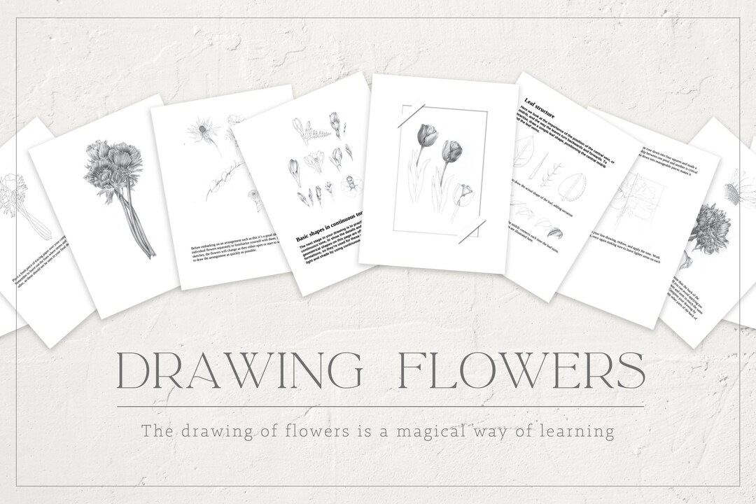 E-BOOK | Drawing Flowers - 202pages | Techniques & Fundamentals - Etsy