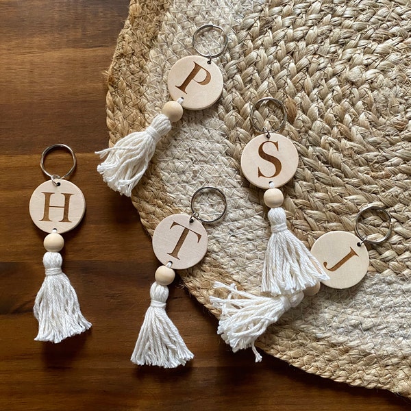 Initial Keychain - Etsy