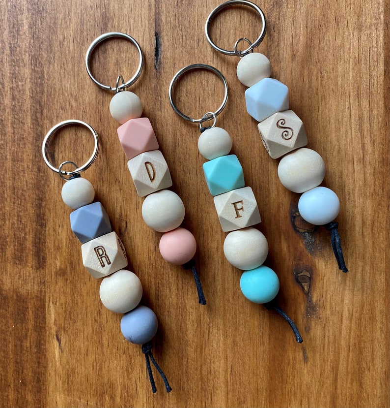 Initial Keychain - Etsy