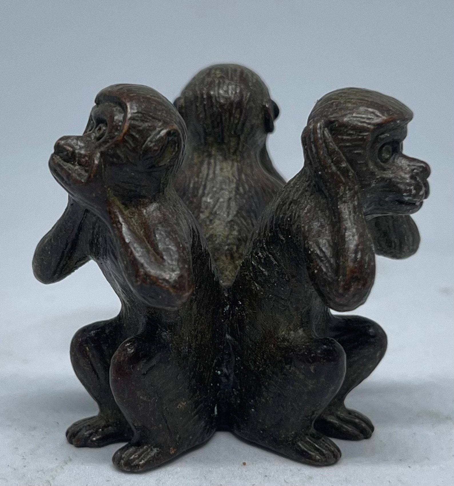 Antique Japanese Bronze Sculptures of Three Mini Monkeys - Etsy