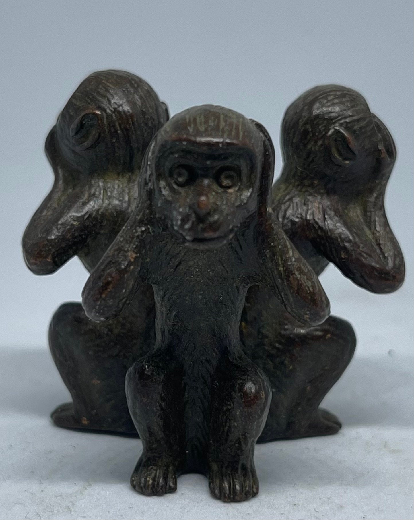 Antique Japanese Bronze Sculptures of Three Mini Monkeys - Etsy
