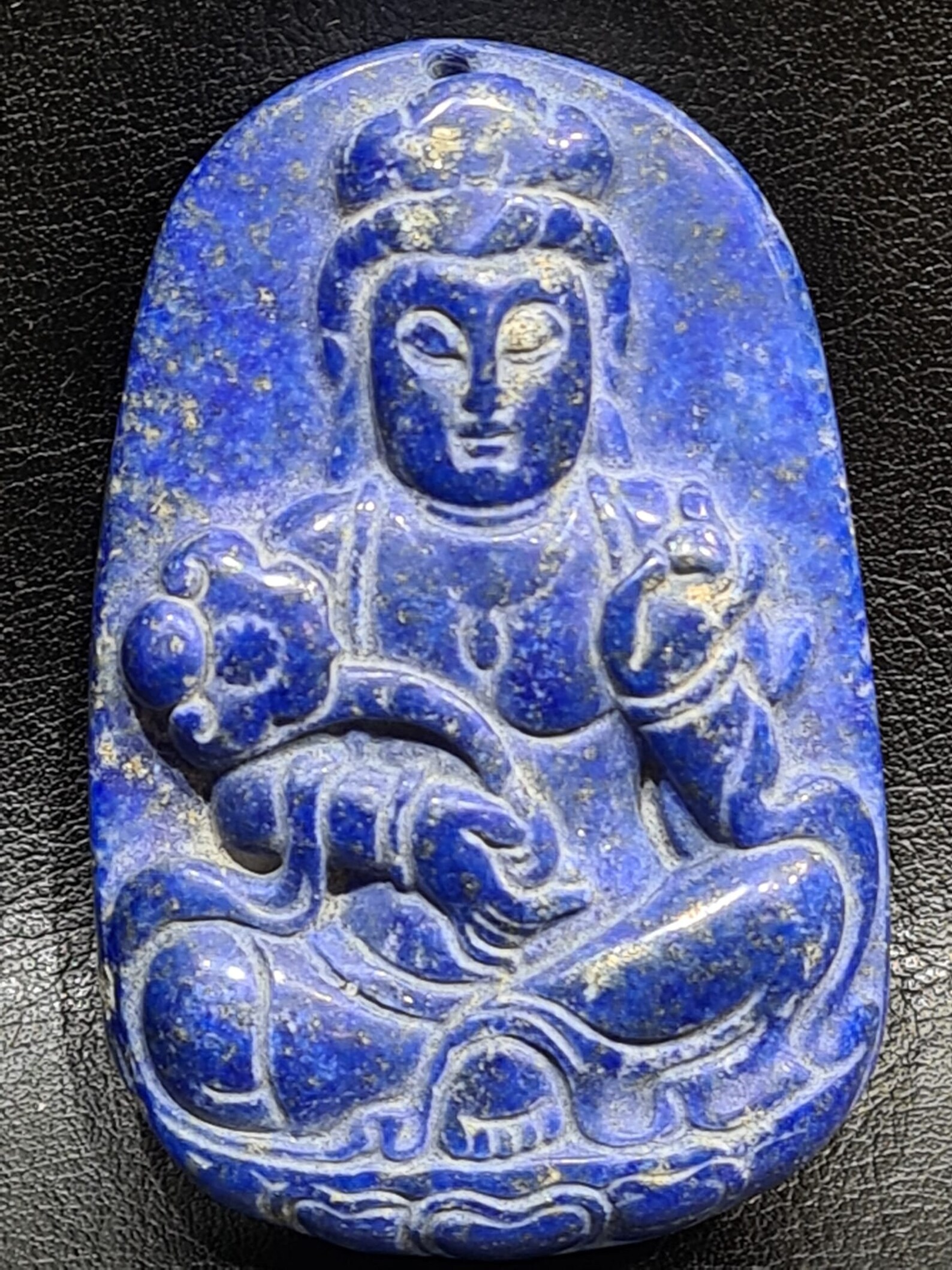 Chinese Lapis Carved Pendant - Etsy
