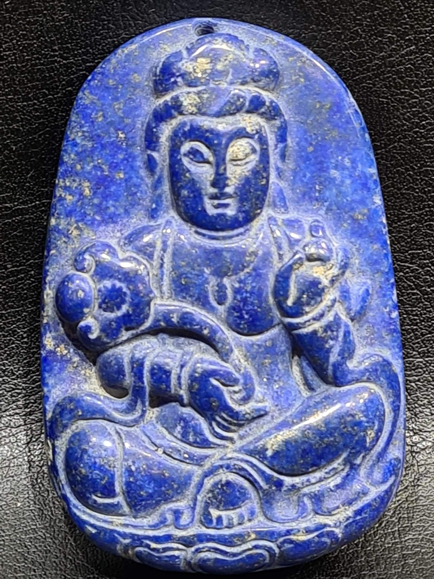 Chinese Lapis Carved Pendant - Etsy