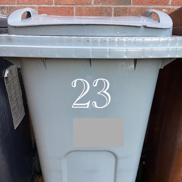 Wheelie Bin Number Decal Vinyl Stickers - Etsy UK