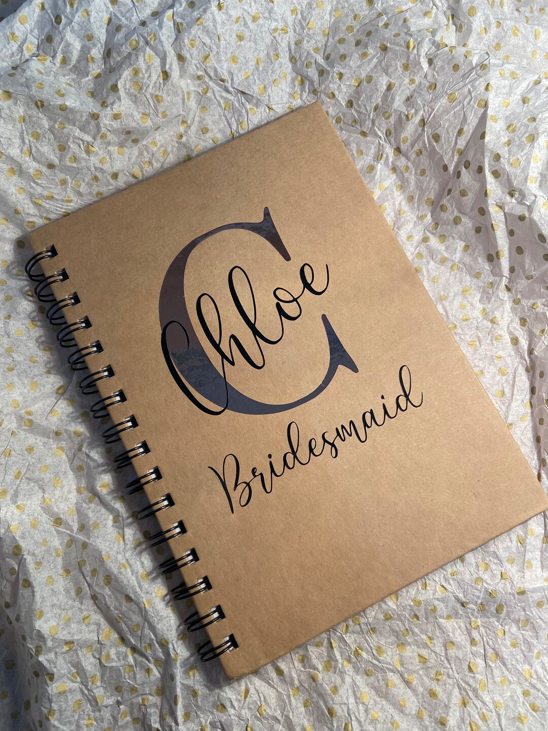 Personalised Notebook / Notepad, Bridesmaid Gift Initial and Name ...