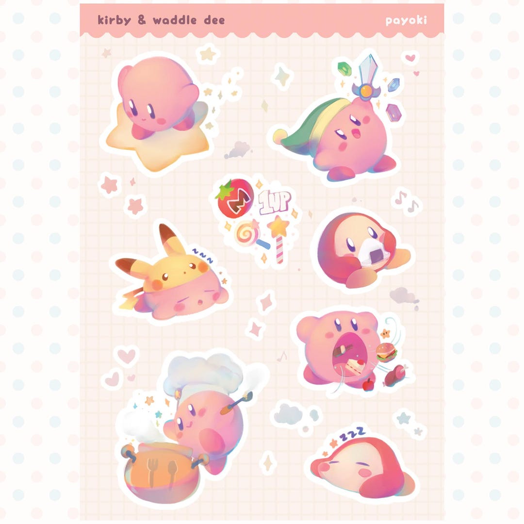 Kirby & Waddle Dee Sticker Sheet - Etsy