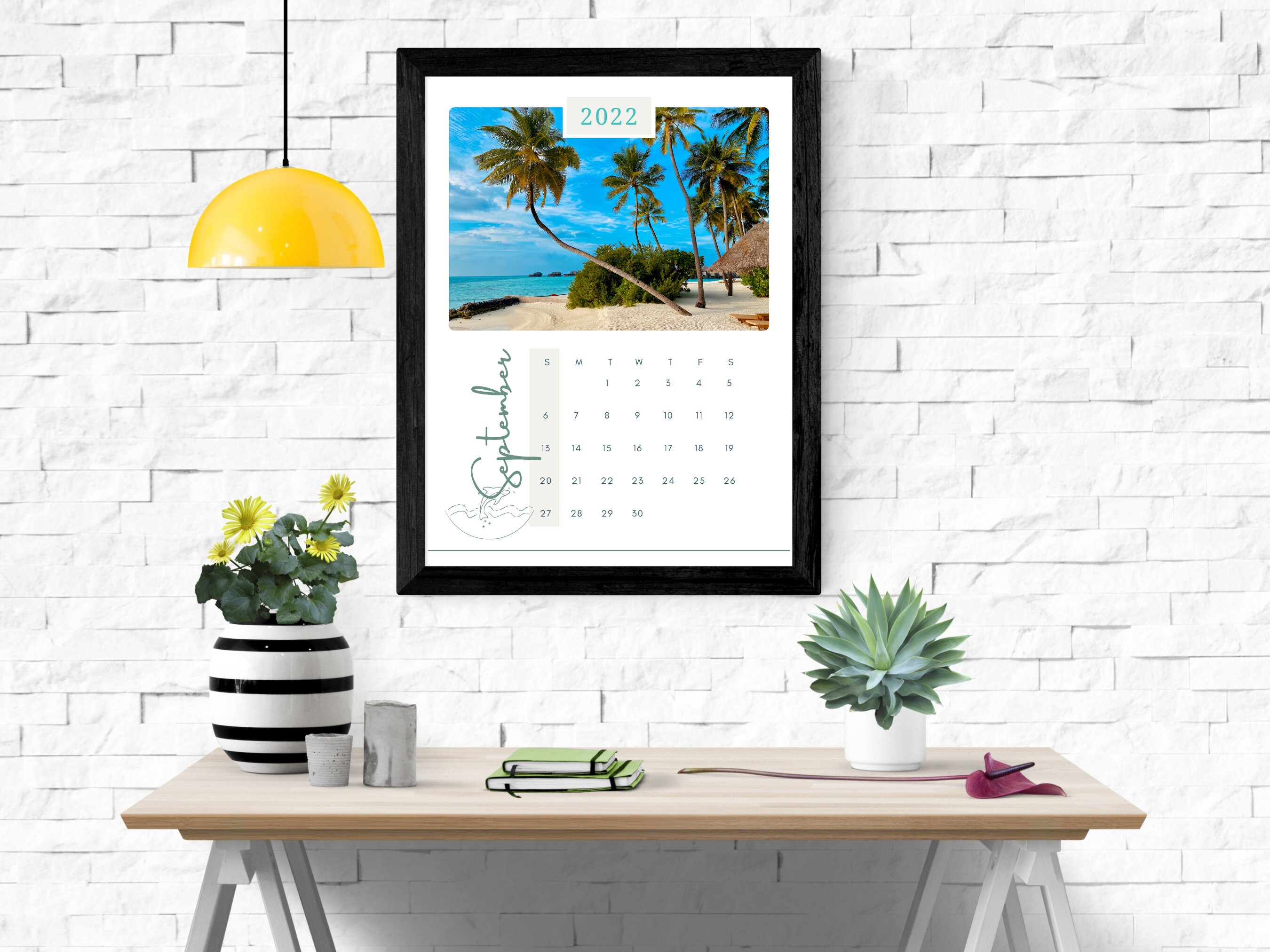 2022 Blue Beach Calendar Digital Printable Art Twelve Images - Etsy