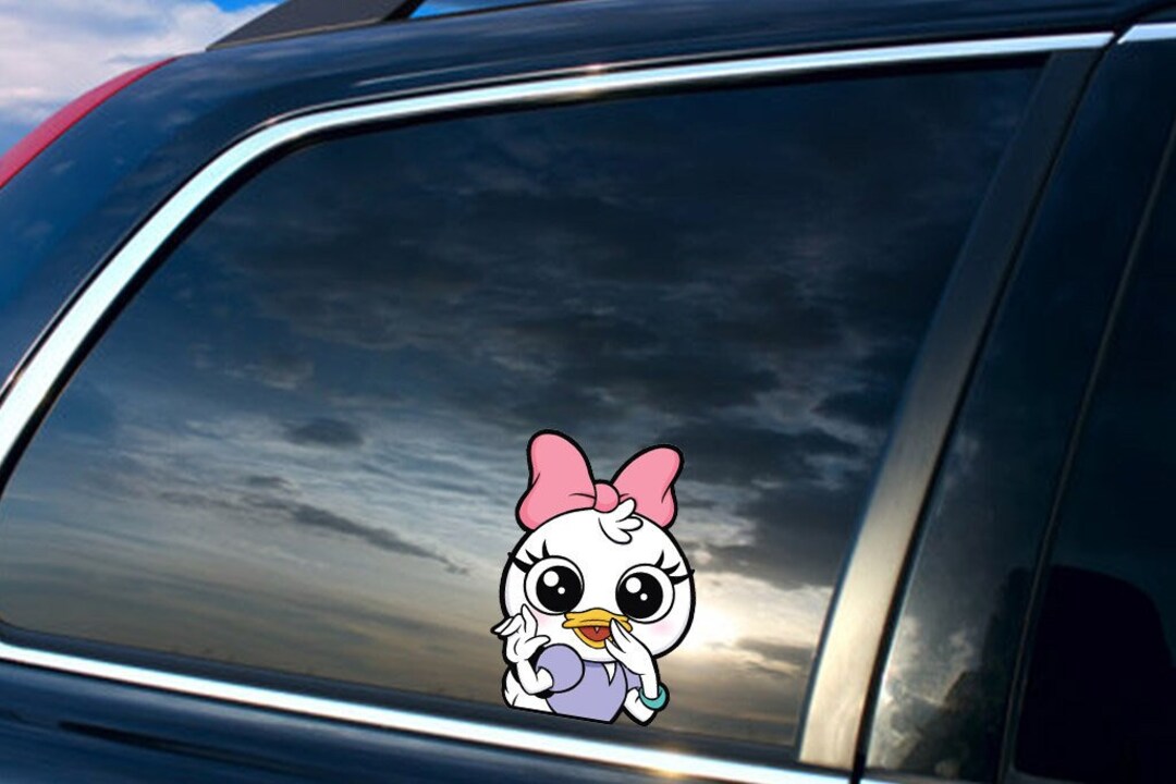 Baby Girl Duck Peeker Vinyl Sticker - Etsy