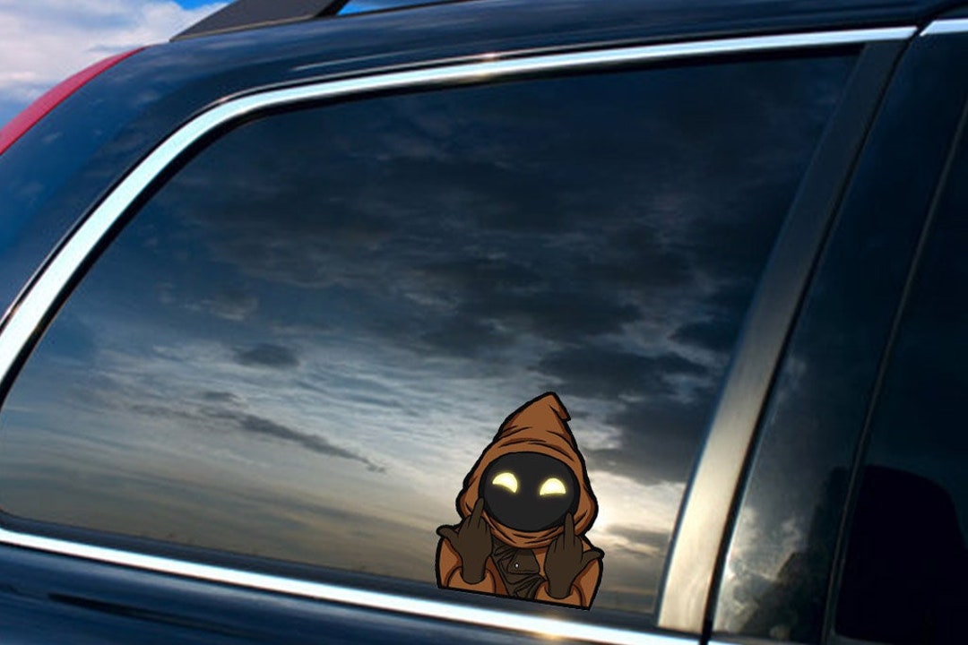 Angry Alien Peeker Vinyl Sticker - Etsy