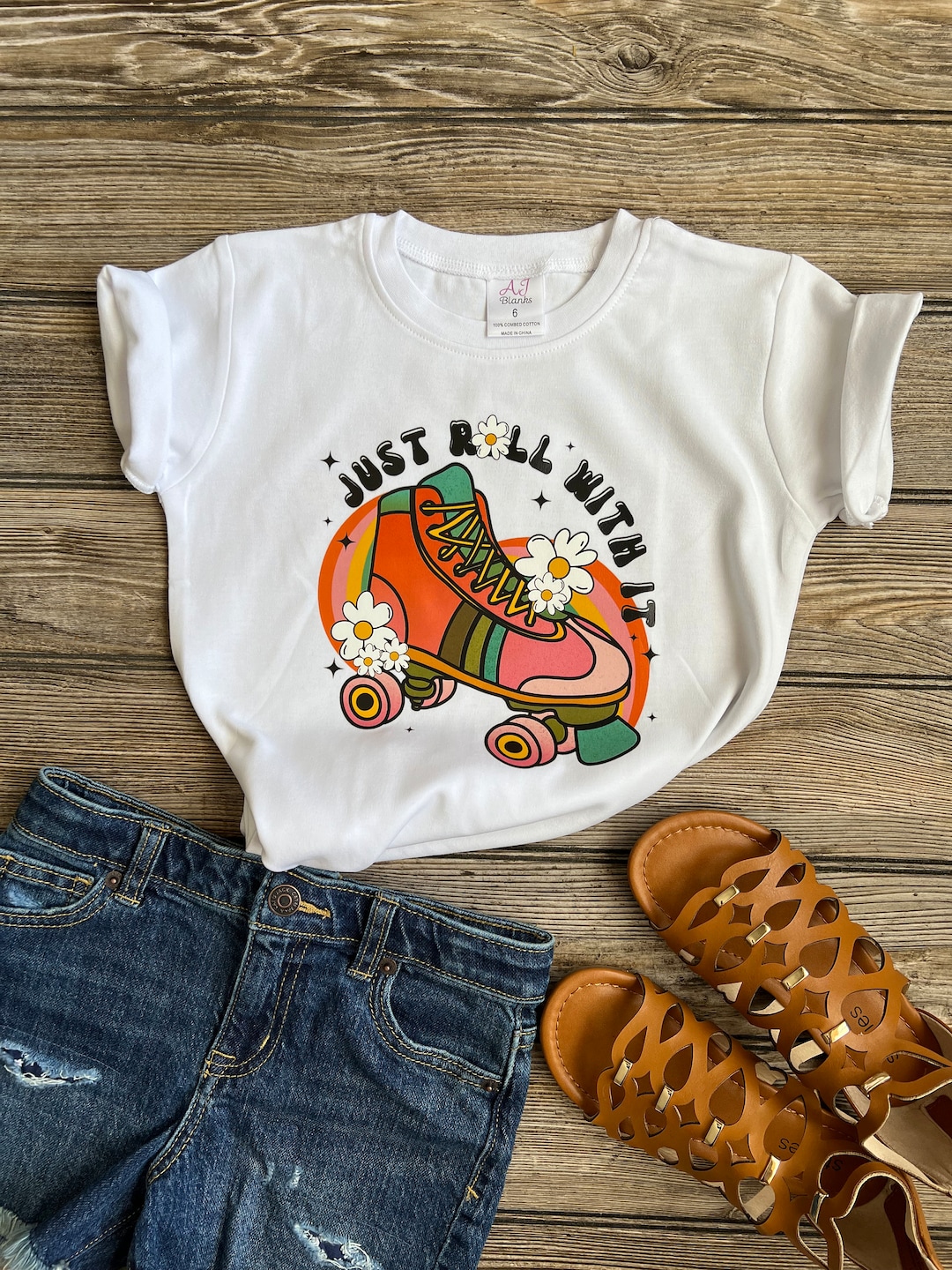 Screen Print Girls Shirt, Spring Girls Tee, Roller Skates Shirt - Etsy